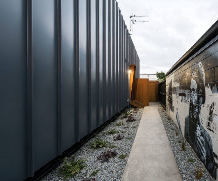 Two compact homes squeeze into a tiny Christchurch site