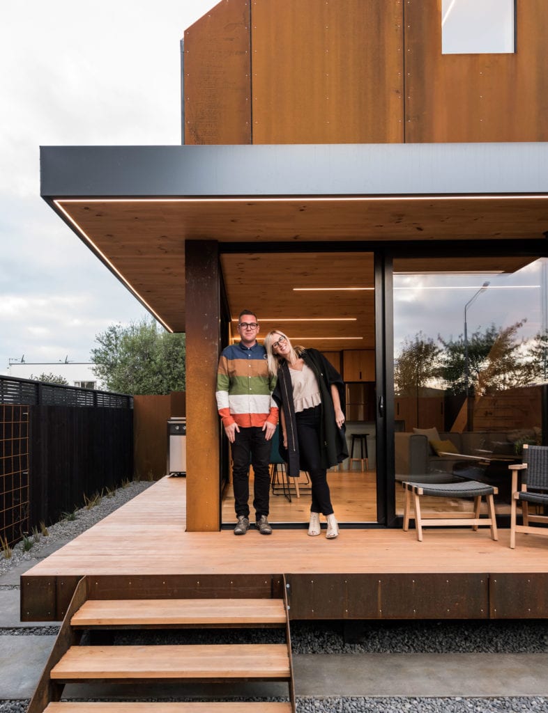 Two compact homes squeeze into a tiny Christchurch site