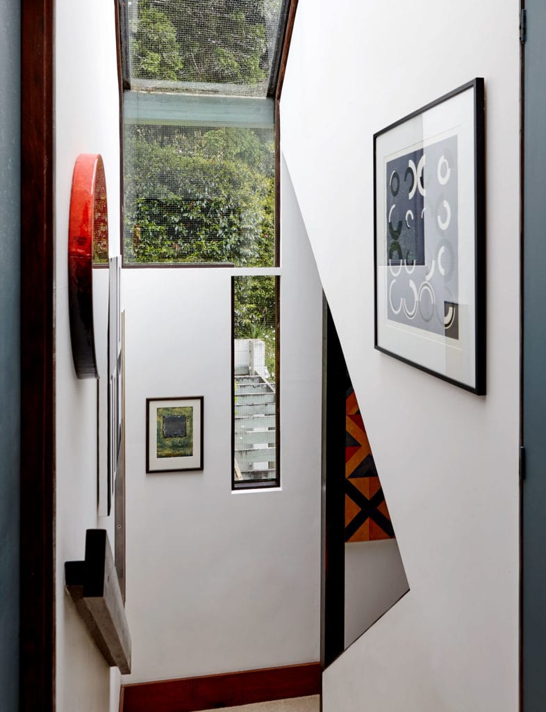 This dramatically angled house was designed to display the owner's art