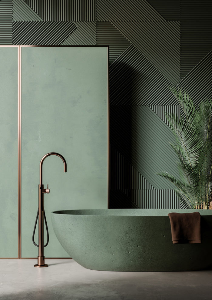 Depth and texture in bathrooms | Plumbline | HOME Magazine